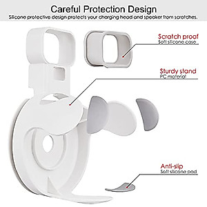 V-MORO HomePod Mini Wall Mount Holder, Outlet Mount Stand Hidden Cable Management for Apple HomePod Mini Smart Speaker Shelf Without Messy Wires Excellent Space Saving Punch-Free 2-Pack White