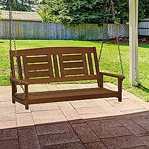 Furinno Tioman Hardwood Patio / Garden / Outdoor Porch Swing, Swing B, Natural