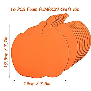 32 PCS Halloween Foam Pumpkin Craft Kit and Pumpkin Stickers for Halloween Kids DIY Craft Party Trick or Treat Party Favors Decorations (Cute Pumpkin)
