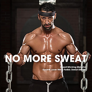 Braylin Men's Headbands, 3-Pack Headbands for Men, Sport Headbands for Running Fitness Yoga Cycling, Sweat Wicking Non Slip