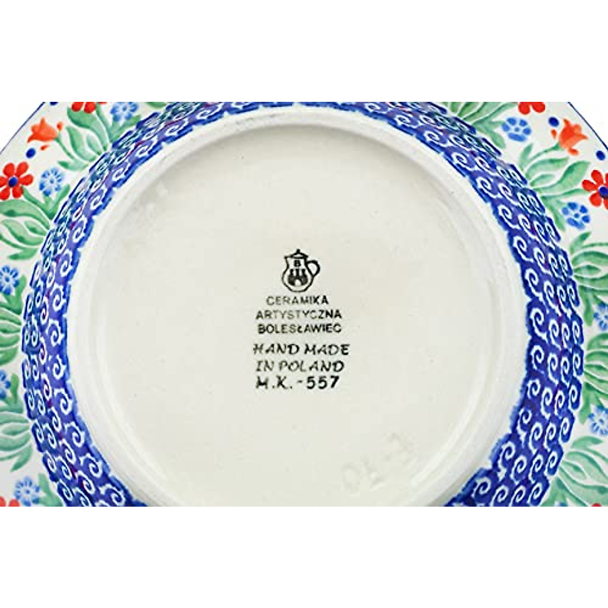 Polish Pottery 8-inch Pasta Bowl made by Ceramika Artystyczna (Babcia's Garden Theme) + Certificate of Authenticity