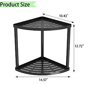 KOKSTOP 2-Tier Bathroom Counter Organizer, Metal Counter Corner Storage for Bathroom, Countertop, Modern Vanity Makeup Bathroom Shelf for Home, Kitchen, Black