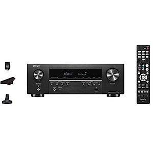 Denon - AVR-S570BT Receiver, 5.2 Channel, 8K Ultra HD Audio and Video, Home Theater System, Built-in Bluetooth and USB - Black | Includes Kwalicable Micro SD Card & Cleaning Cloth