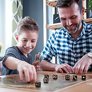 10 Pieces Black Skull Dice Halloween Dice 3D Skeleton Dice Decorative Mini Skull Face Gaming Dice 0.7 Inch Cube Dice with Flannel Bag for Club Pub Halloween Party