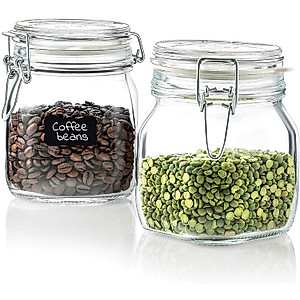 Bormioli Rocco SYNCHKG114546 Fido Clear Glass Jar with 85 mm Gasket , 0.75 Liter (Pack of 2)