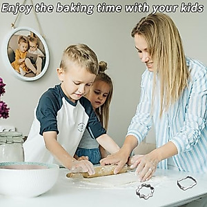 Kanehosi Frame Cookie Cutters 10pcs Stainless Steel Plaque Cookie Cutter Difference Shapes, DIY Fondant Cutters Tiles Metal Pancake Molds for Biscuit Wedding Baking Decorations Holiday Birthday Party