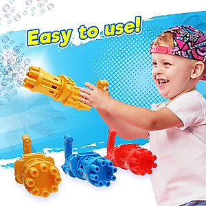 JA-RU Blitz Bubble Blaster Machine Gun (1 Bubble Gun) w/Bubble Tray & Soap Solution. Battery Operated Bubble Machine Blower for Kids Summer Outdoor Activities Wedding Birthday Party Toys.1543-1