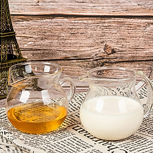 ELITEA Clear Glass Creamer Pitcher Milk Cream Tea Serving Pitcher (250ml, 8.5 oz. fl)