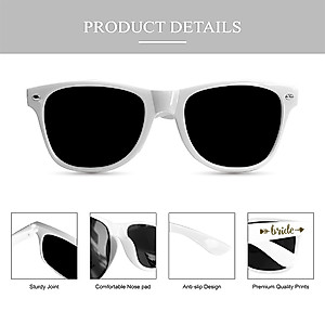 LADY&HOME 10 Pack Bachelorette Party Sunglasses, Bridesmaid and Bride Tribe Sunglasses for Bridal Party, Bridal Shower, Wedding(Black)