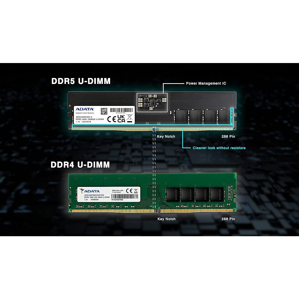 ADATA Premier DDR5 4800MHz 16GB UDIMM Memory RAM Module Single (AD5U480016G-S)