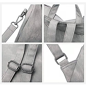 Leather Fashion Backpack Purse for Women Convertible Large Designer Travel Ladies Casual College Shoulder Bag(black), 11.8(L) X5.9(W)X12.2(H) inch