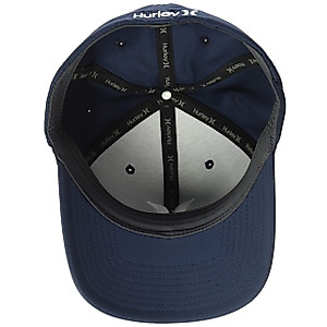 Hurley Men's Dri-Fit One & Only Flexfit Baseball Cap, Obsidian/White, L-XL