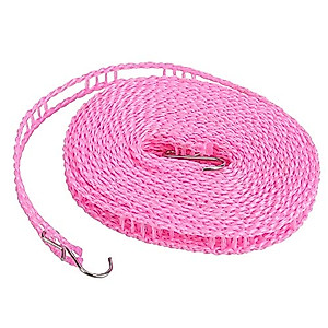 Bnineteenteam 2pcs Clothesline,Clothes Drying Rope Windproof Travel Clothesline for Indoor Outdoor Laundry Clothesline for Camping Travel & Home Use (2pcs-Pink)