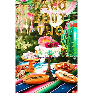 LaVenty 5 PCS Taco Bout Two Balloons Taco Bout Two Decoration Taco Twosday Decoration Taco Twosday Balloons for Cinco de Mayo Fiesta Decorations