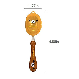 Generic Cute Bear Designed Stainless Steel Spork (Spoon Fork) with Cover (Brown), Medium