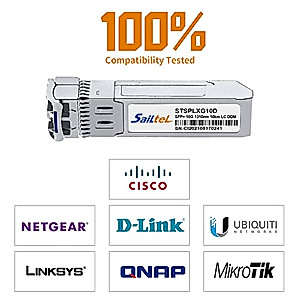 10G Gigabit Single Mode SFP+ LC Module,10G 1310nm SMF, up to 10 km, DDM,10GBase-LR Fiber Transceiver, Compatible with Cisco, Ubiquiti, Mikrotik,Netgear, Dlink,Linksys and More (10 Packs)