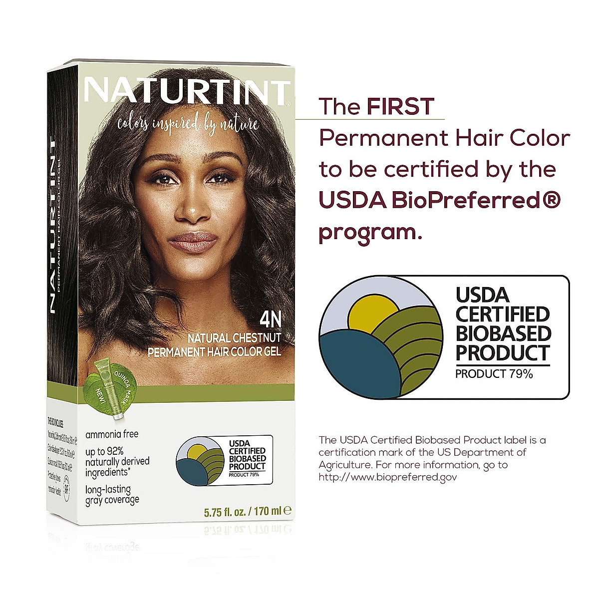 Naturtint 4N Natural Chestnut Permanent Hair Color (Pack of 6), Ammonia Free, Vegan, Cruelty Free, up to 100% Gray Coverage, Long Lasting Results (Packaging may vary)