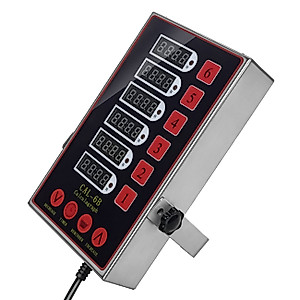 YOOYIST Professional Kitchen Timers Digital Led 6-Channel Restaurant Kitchen Timer Super Loud Programmable Stainless Steel for Food Fryer Baking Cooking Industrial