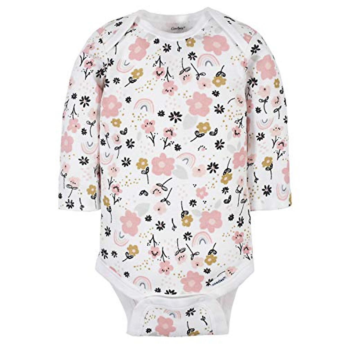 Gerber baby girls 6-pack Long-sleeve Onesies Bodysuits and Toddler T Shirt Set, Bear Pink, 6-9 Months US