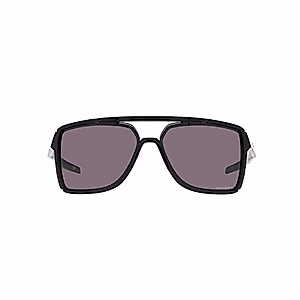 Oakley Men's OO9147 Castel Rectangular Sunglasses, Black Ink/Prizm Grey, 63 mm