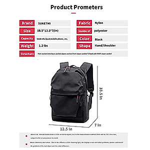 SUKETMI Large Capacity College School Backpack Casual Lightweight Daypack Water Resistant High School Laptop Sports Backpacks for Men And Women