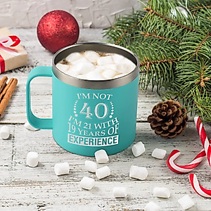 RAYKUL 40th Birthday Gifts for Women - Funny Birthday Gifts for Women 40th Coffee Mug 14 OZ, 40 Year Old Birthday Gifts Idea for Women