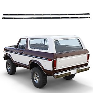 WEILEITE Rear Tailgate Liftgate Trunk Hatch Inner & Outer Car Window Molding Sweep Felt Trim Seal Weatherstrip Kit Compatible with Ford Bronco 1978-1996 Replace KF2027(2Pcs)