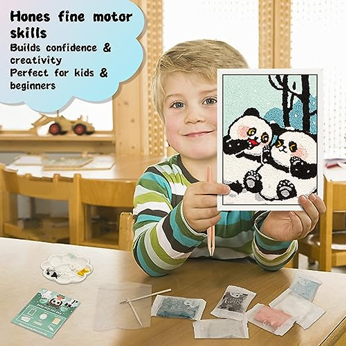 Mcsalay Paper Mache Painting Kits for Kids Ages 8-12, Easy Paint with Numbers DIY Paper Mache Painting Kits for Home Wall Decor