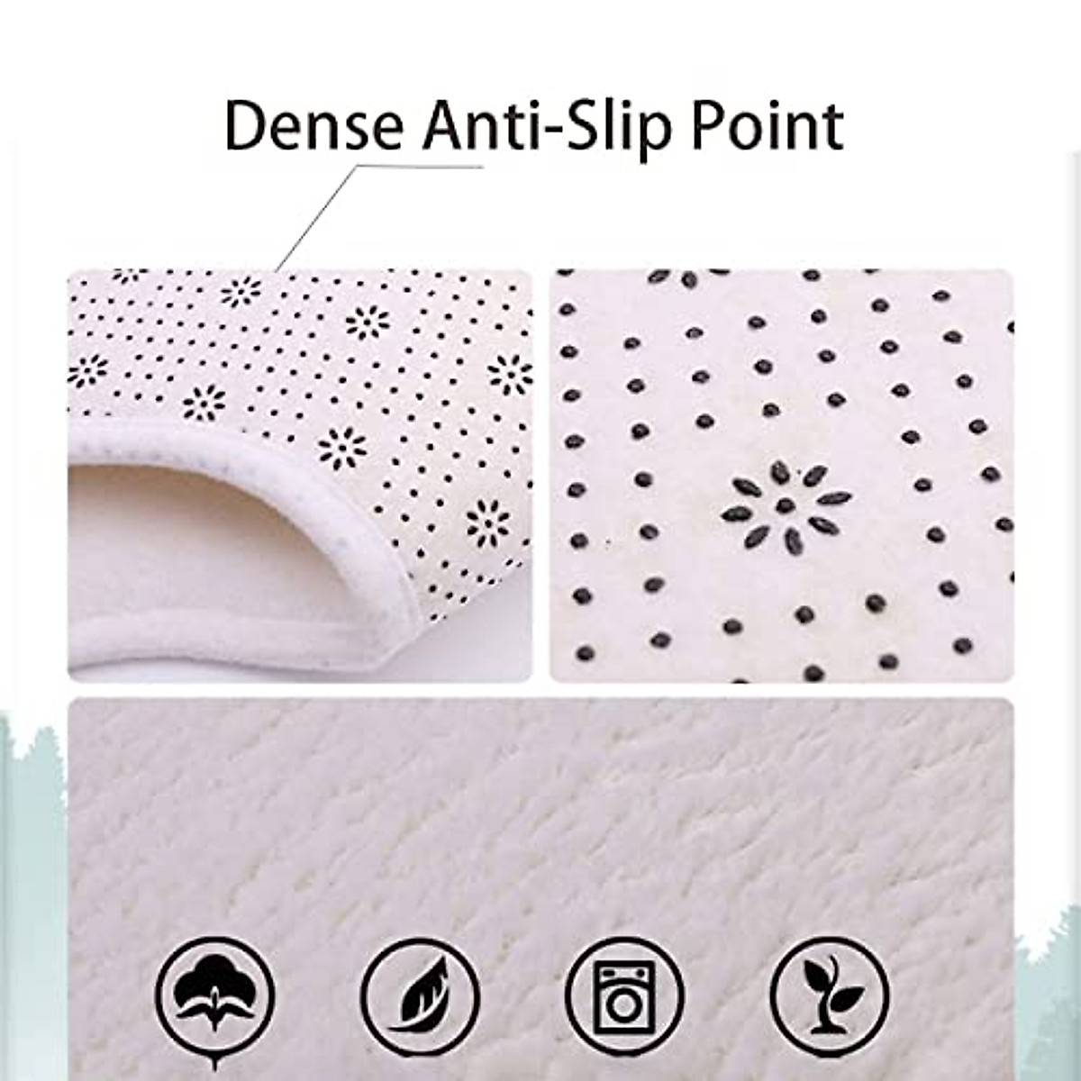 ROUAA Basalt Stones Reflecting on Water with Floral Shower Curtains Sets Cloth Fabric Bathroom Decor 4 Pieces with Hooks (1,70.8" W×70.8" L(180cm×180cm))