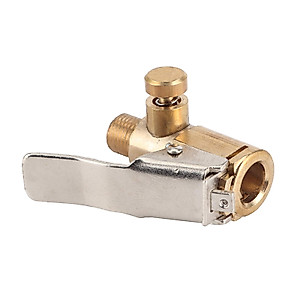 Tire Inflator Chuck, Brass Air Chuck Open,Tire Inflator Chuck Tyre Quick Inflation Clip Clamp Connector for Car Motorcycle with Valve
