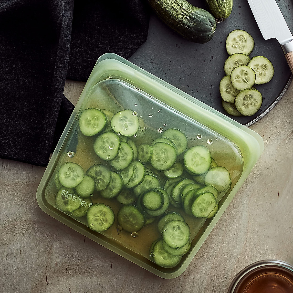 Stasher Silicone Reusable Storage Bag, Bundle 4-Pack (Tropical) | Food Meal Prep Storage Container | Lunch, Travel, Makeup, Gym Bag | Freezer, Oven, Microwave, Dishwasher Safe, Leakproof