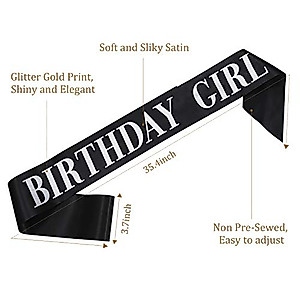 BABEYOND Crystal Birthday Tiara Crown Princess Birthday Crown Hair Accessories Set Happy Birthday Crown Tiara with Sash for Women(Silver and Pink)