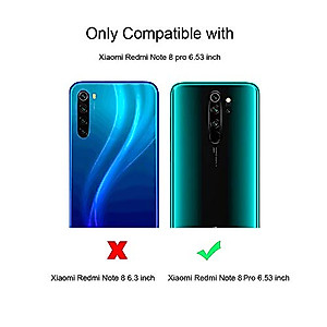 Urspasol for Xiaomi Redmi Note 8 Pro Case with Screen Protector Tempered Glass Hybrid Heavy Duty Armor Protective Bumper Cover with 360° Degree Ring Holder Kickstand (Black)