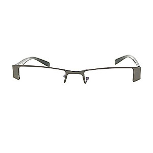 JuicyOrange Magnified Reading Glasses Rectangular Half Rim Spring Hinge Frame Gunmetal +2.00