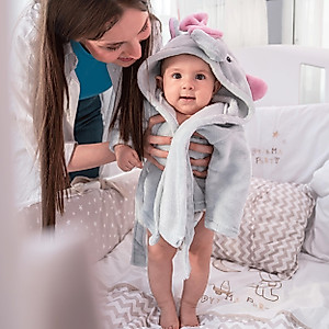 Mr. Pen- Baby Animal Face Robe, Unisex, 0-9 Month, Plush Baby Robe, Animal Face Robe, Baby Bathrobe, Elephant Bathrobe Baby, Baby Bath Robe, Hooded Baby Towels, Baby Robes, Baby Bath Towel