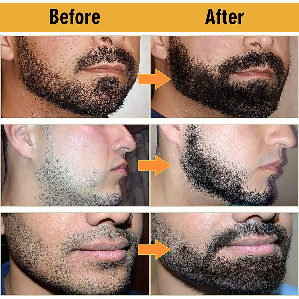 Beard Pencil Filler For Men,4 Tip Beard Filler Pen Kit Beard Pen & Beard Brush Male Mustache Repair Shape, Effective Enhance Facial Hair Waterproof Proof and Sweat Proof (Portable Box & Black Pen)