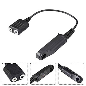 Fumei Walkie Talkie Audio Cable Adapter Compatible with Baofeng BF-9700 UV-9R+ Plug to Kenwood HYT TYT Baofeng UV-5R 2Pin Headset Port