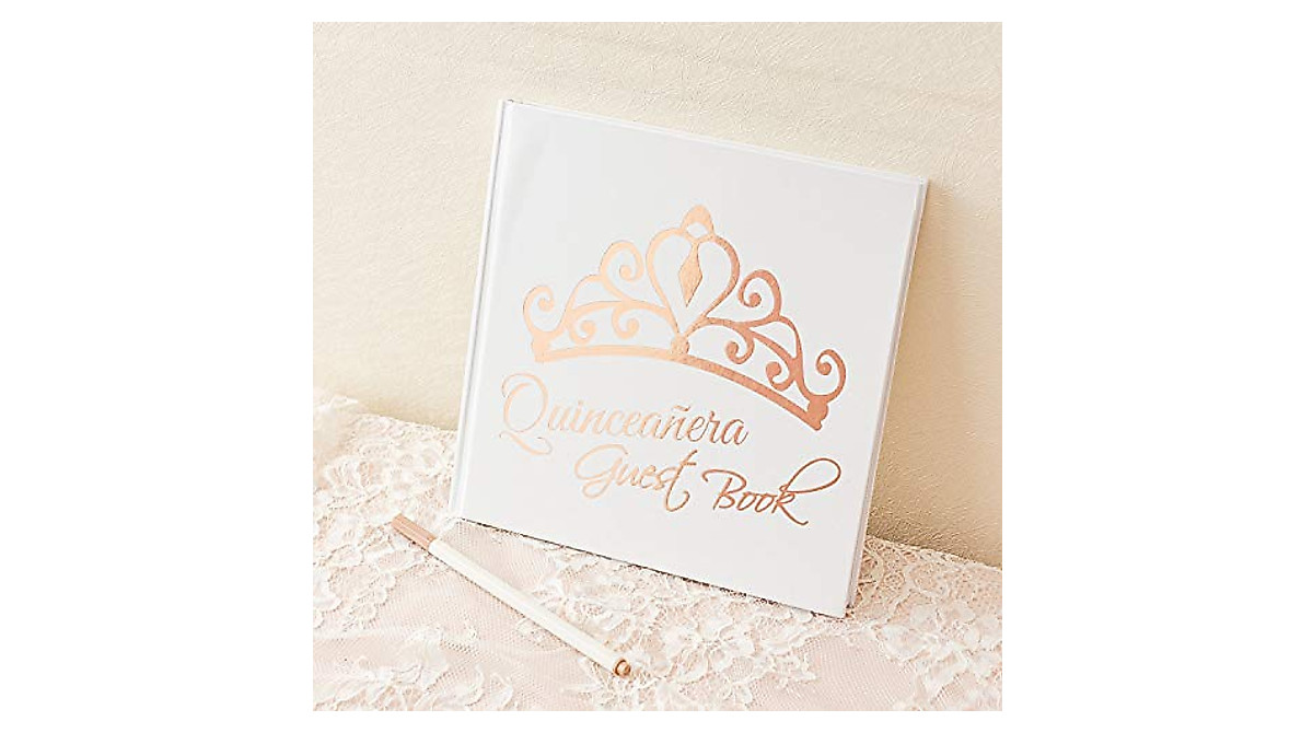 Elegant Quinceañera Guest Book - 15th Party Keepsake