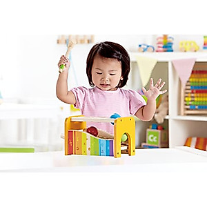 Hape Pound & Tap Bench with Slide Out Xylophone - Award Winning Durable Wooden Musical Pounding Toy for Toddlers