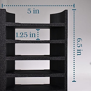 Tumbler Lid Storage Rack | Organize Cup Lids In Cabinets or Counters | 5 Lid Organizer | Made in USA (Black)