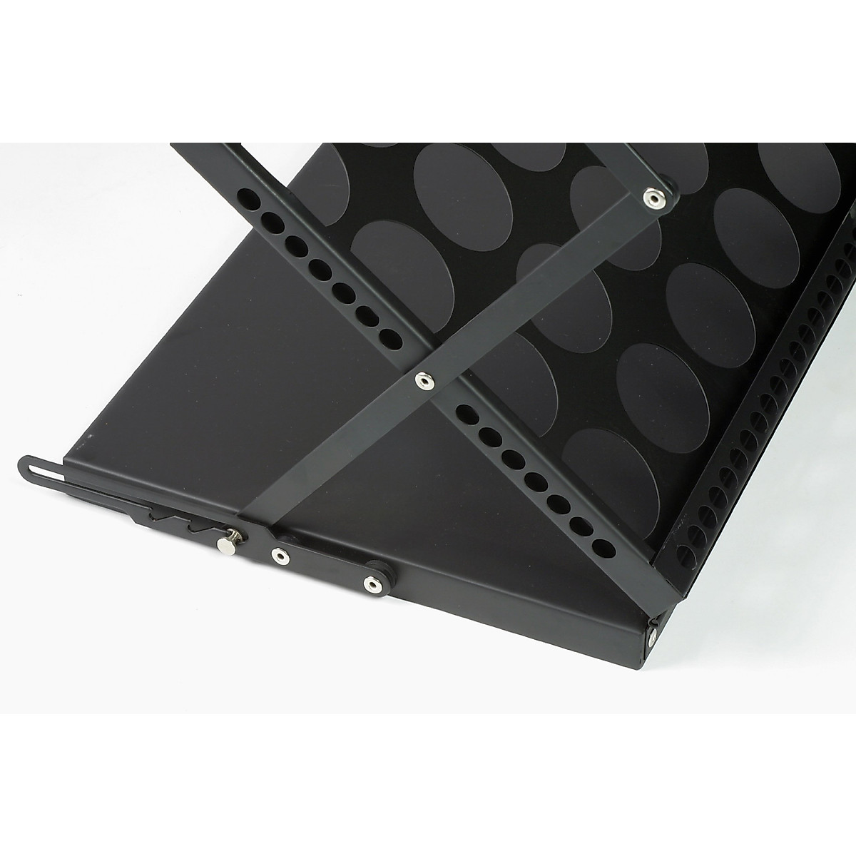 Displays2go LRJNYA3BLK 6-Pocket Portable Magazine Rack, Double-Sided Folding Literature Display, Black Metal