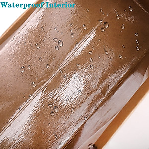 DEAYOU 10-Pack Kraft Paper Flower Gift Bags, Brown Bouquet Bags Box with Handle, Small Brown Paper Carrier Tote Bags with Waterproof Lining for Floral Arrangements, Party Favor, Ultra Thick