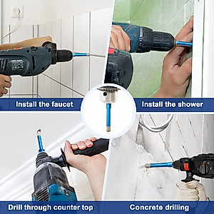 Dry Diamond Drill Bit Set,BRSCHNITT 2pcs 1/4 Inch (6mm) Diamond Hole Saw Core Drill Bit for Porcelain Tile Ceramic Stone Granite Marble,Hex Shank Dry Drilling Diamond Core Drill Bit Kit