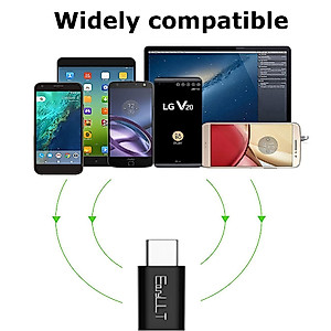 EasyULT USB C Adapter [2-Pieces] USB Type C to Micro USB Connector Adapter for New i/Pad, Samsung Galaxy S9/S8/Note 9/8, Huawei P40/Mate 20/10, LG etc (White Black)