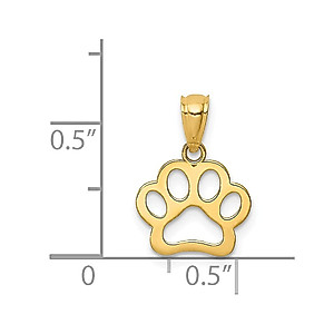 Diamond2Deal 14k Yellow Gold Dog Paw Pendant