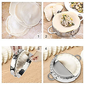 PAMISO Large Empanada Maker, 6 inch Empanada Seal with 7 Inch Dough Cutter Circle, Stainless Steel Empanada Press, Pastry Tools, Pocket Pie