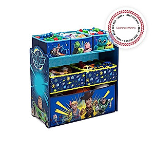 Delta Children Chair Desk with Storage Bin + Design and Store 6 Bin Toy Storage Organizer, Disney/Pixar Toy Story (Bundle)