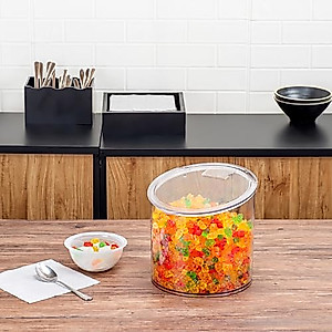 Restaurantware Met Lux 2.6 Gallon Food Storage Container, 1 Airtight Treat Box - With Scoop, Shatterproof, Clear Plastic Cereal Container With Hinged Lid, For Kitchen Or Pantry Organization