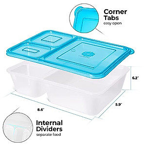 LUCENTEE 7-Pack Snack Containers - Bento Snack Box - Snack Containers - Lunch Containers Snack Container, 3 Compartment Food Container, Lunch Box, Bento Box, Meal Prep Container Microwave Safe
