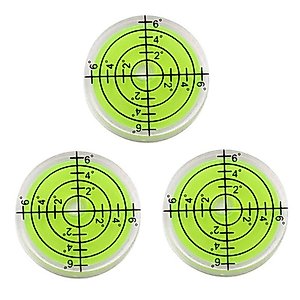 3Pcs Circular Bubble Level Bullseye Degree Marked Surface Round Spirit Levels Measuring Tool for Leveling Phonograph, Camera, Turntable, Tripod, Telescope (32X7mm)
